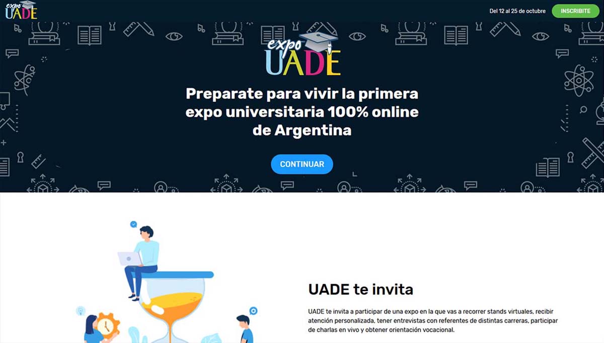 Landing Page Expo UADE Online 2020 - techneLogics